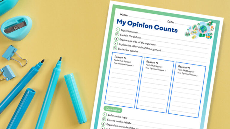 Free Printable: Zero Waste Schools Opinion Writing Graphic Organizer